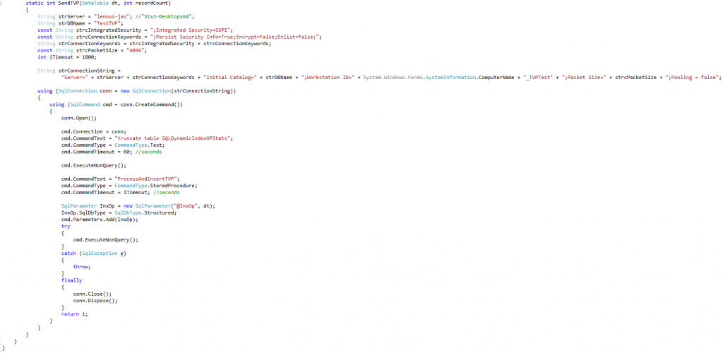 Table Valued Parameter Performance Using C Data Tables Sqlrx